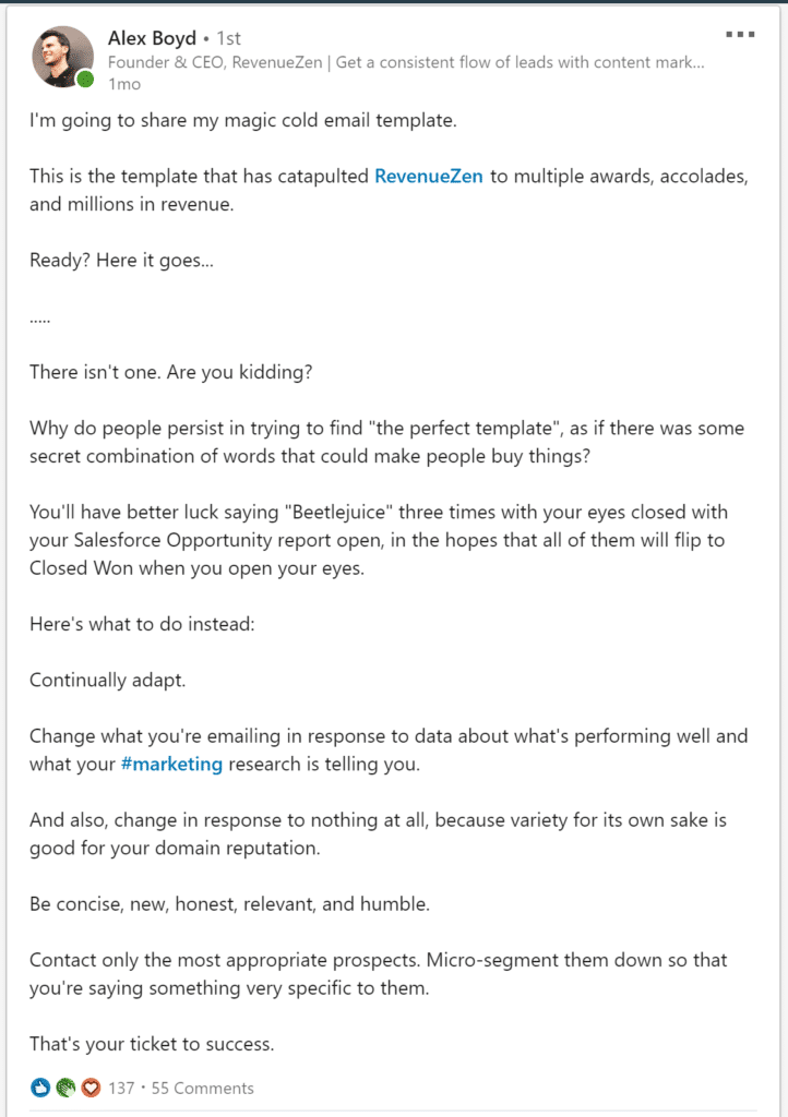 12 Examples Of Good Linkedin Posts That Generated Leads RevenueZen