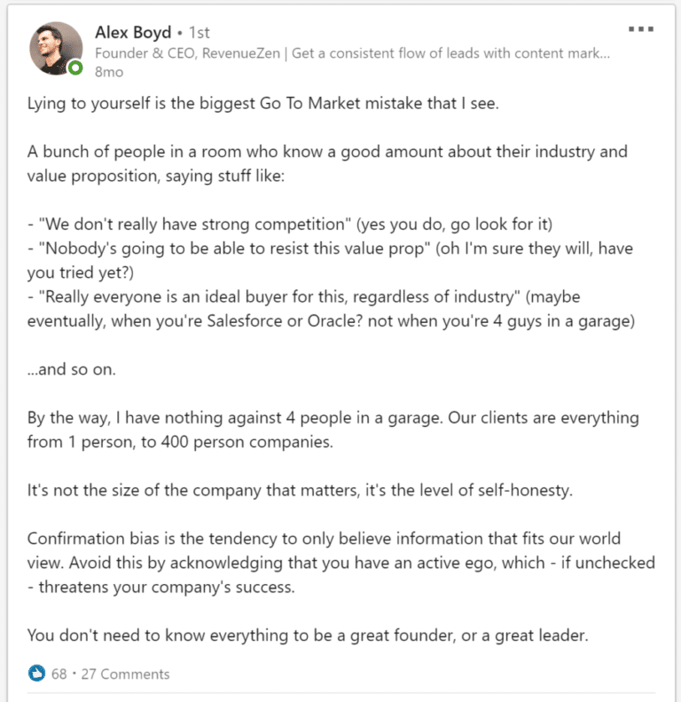 12 Examples of Good Linkedin Posts (That Generated Leads!) – RevenueZen
